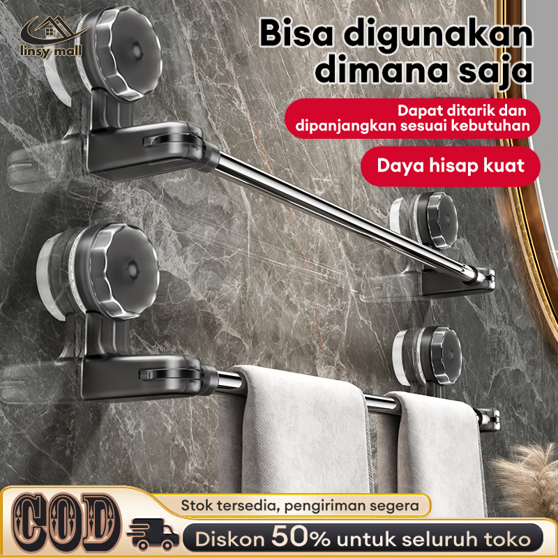 Jual Rak handuk lipat 50-100CM Baru Jemuran Lipat Dinding Multifungsi ...