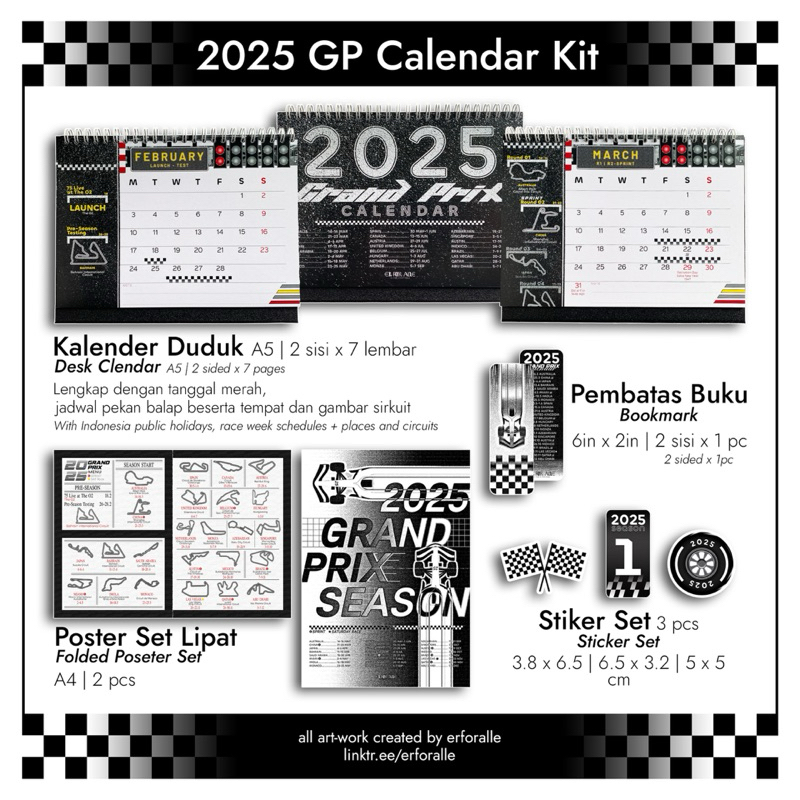 Jual 2025 Formula 1 GP Calendar Kit | Shopee Indonesia