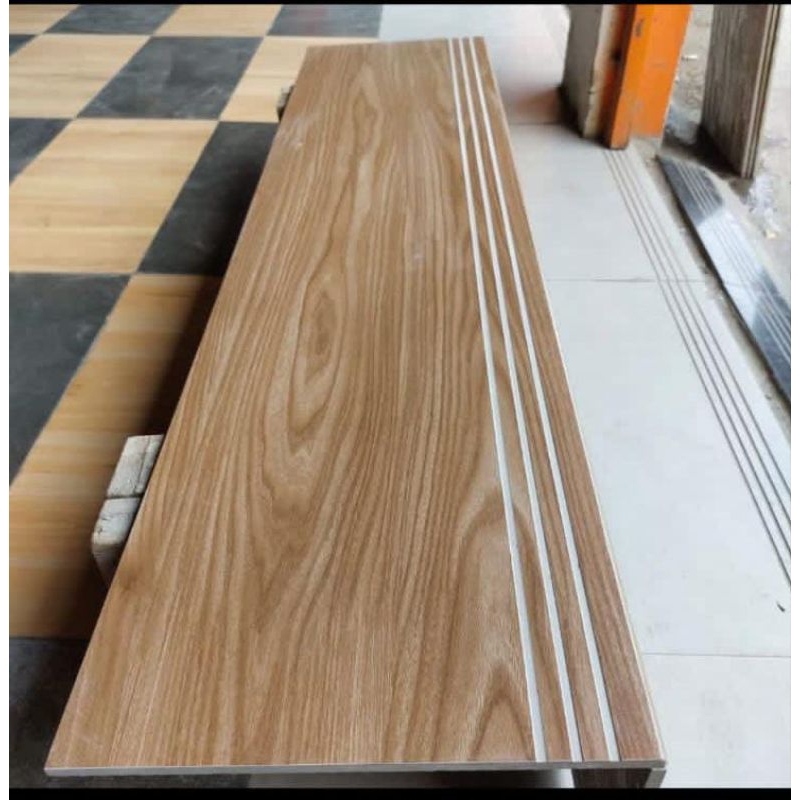 Jual granit pijakan tangga 30x80 30x90 motif kayu custom ukuran step ...