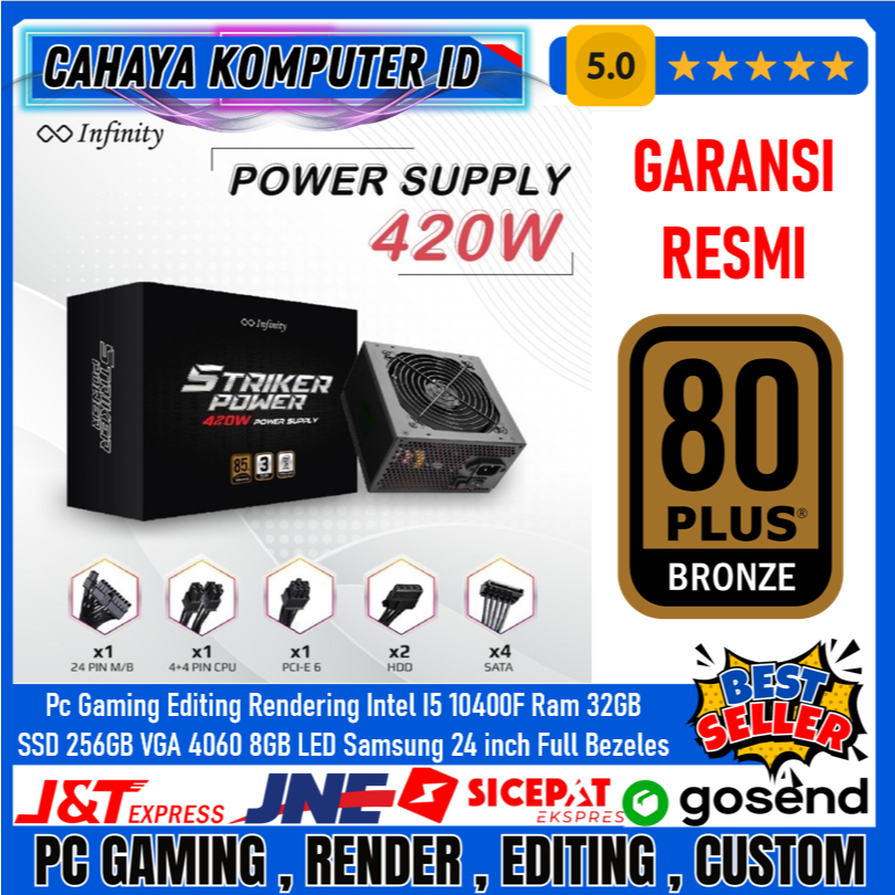 Jual POWER SUPPLY / PSU INFINITY 420W 80+ BRONZE BERGARANSI | Shopee ...