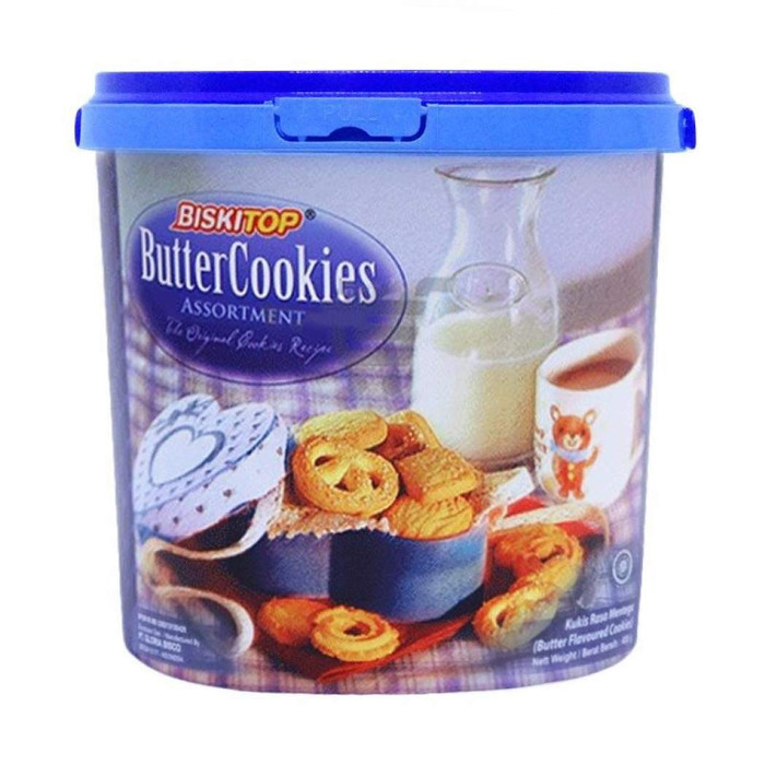 Jual Biskitop Butter Cookies Kaleng Plastik 400gr/ Biskuit Lebaran ...