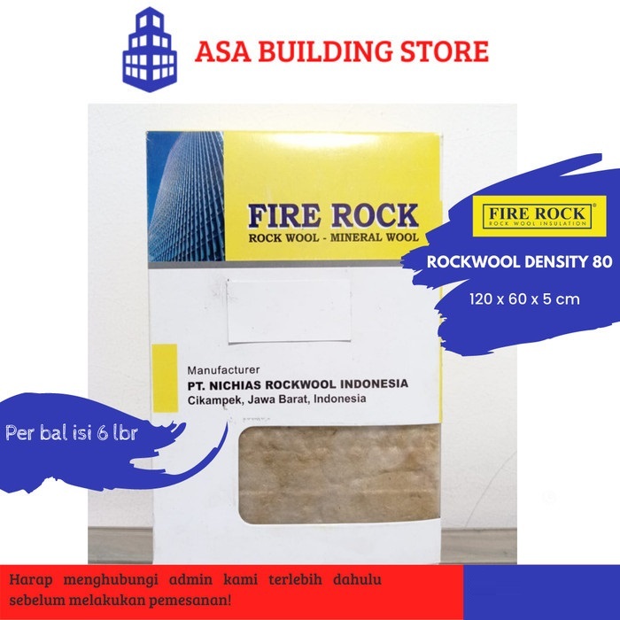 Jual Rockwool Fire Rock Density 80 Tebal 5 cm (1 bal) / Jual Rockwool / Peredam Suara / Insulasi ...