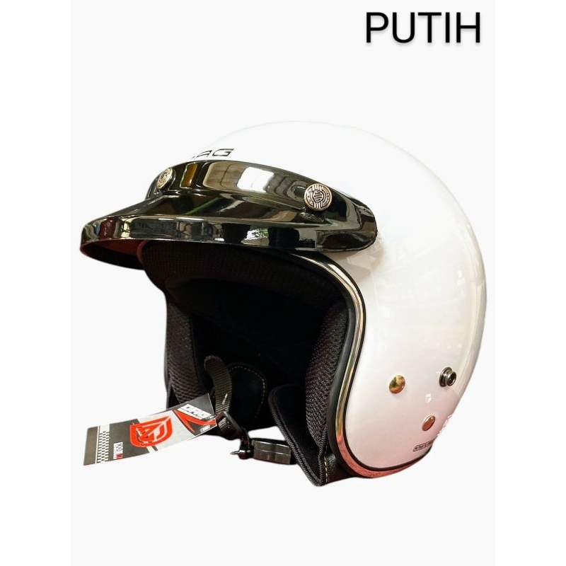 Jual HELM RETRO DAG LIST CHROME 100%ORIGINAL | Shopee Indonesia