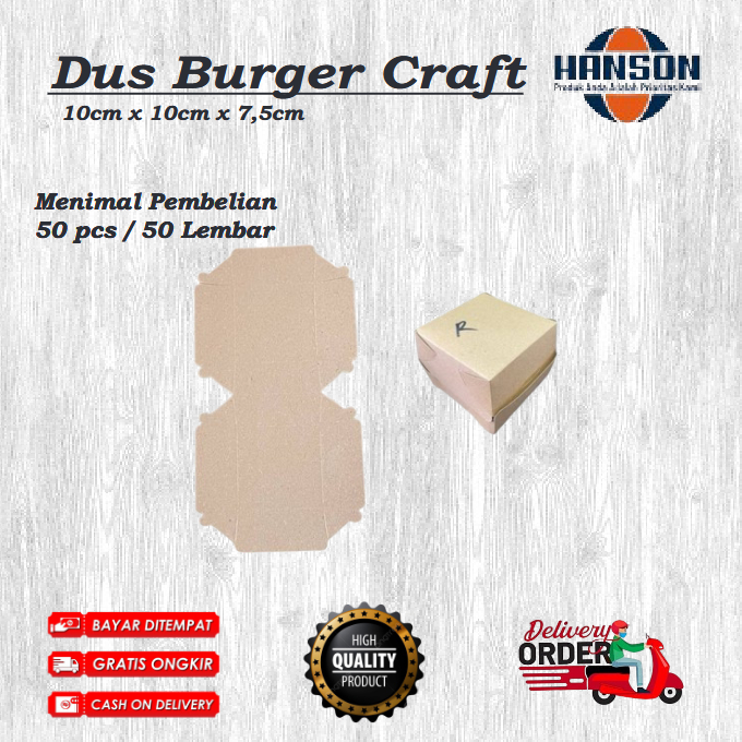 Jual GUDANG LAKBAN Dus Burger Craft Uk 10 x 10 x 7,5 cm | Shopee Indonesia