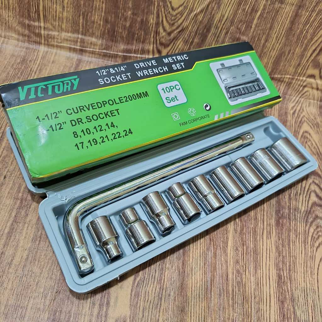 Jual Kunci Shock Victory Sock hand Socket Sok Set 10 Pcs 8-24 mm /kunci sok tekiro/kenmaster ...
