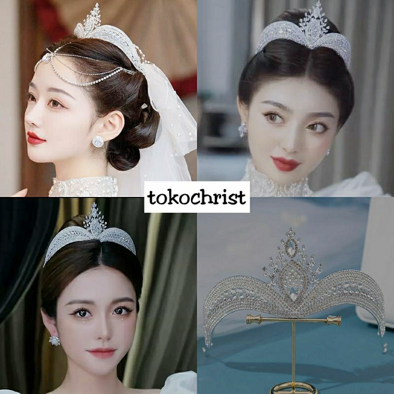 Jual headpiece mahkota putri Julia model Tall Princess Luxury Bridal ...
