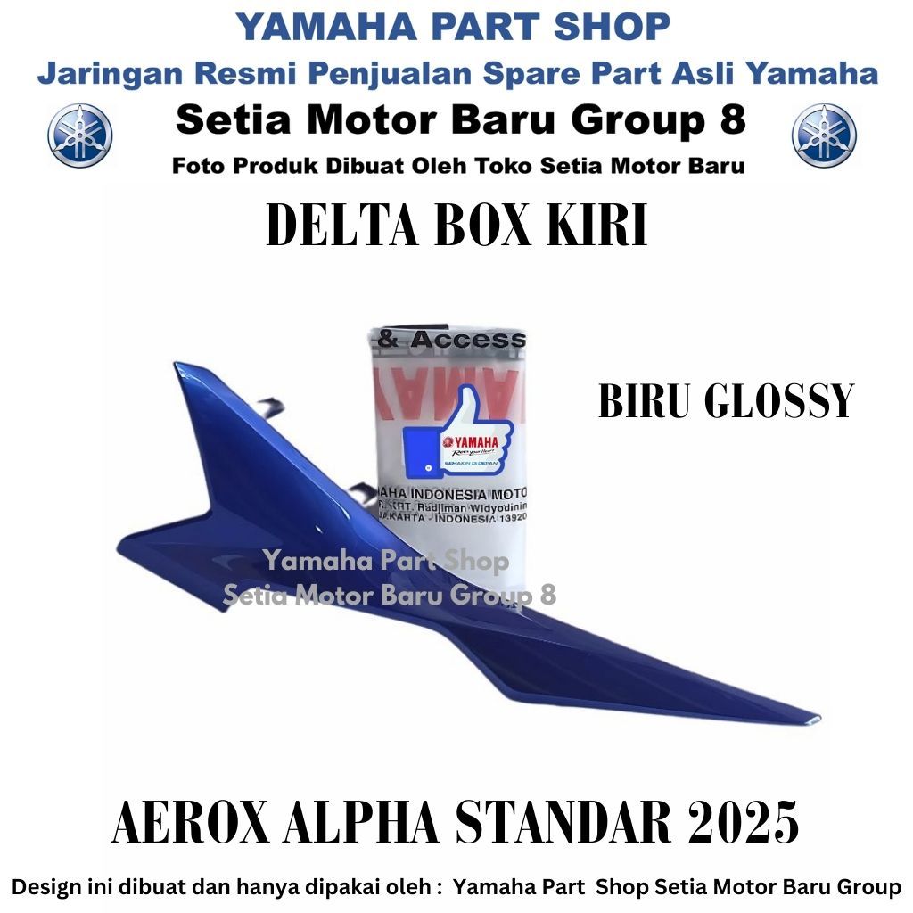 Jual Delta Box Biru Glossy Kiri Aerox Alpha Standar Black Metallic 12 ...