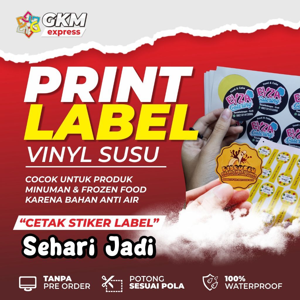 Jual Cetak Sticker vinyl A3 plus | Print Stiker Vinyl A3+ | Potong Pola ...