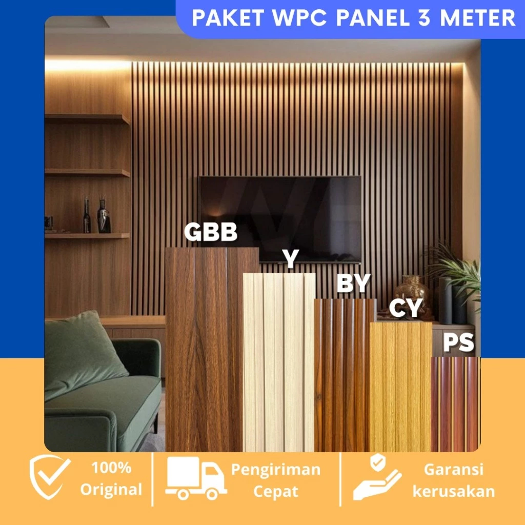 Jual WPC Panel (PREMIUM) Panjang 3 dan 1 meter / WPC Panel Tipe BY ...