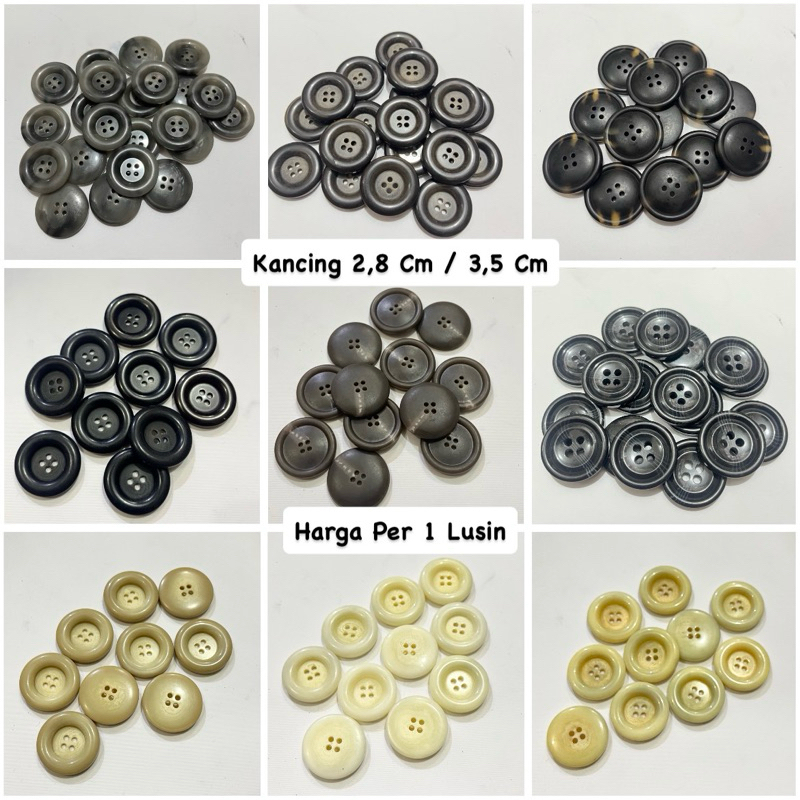 Jual (LUSIN) Kancing Besar Ukuran 3cm/30mm/3,5cm/35mm | Shopee Indonesia