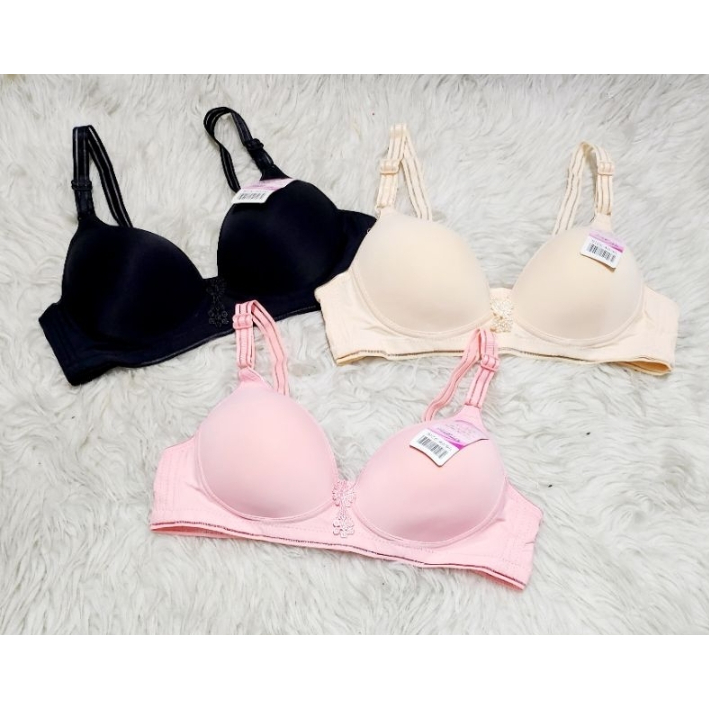 Jual FANGXHITING - [ ISI 3 PCS ] Bra wanita tanpa kawat cup B Busa tipis kait 3 size 34-40 motif ...