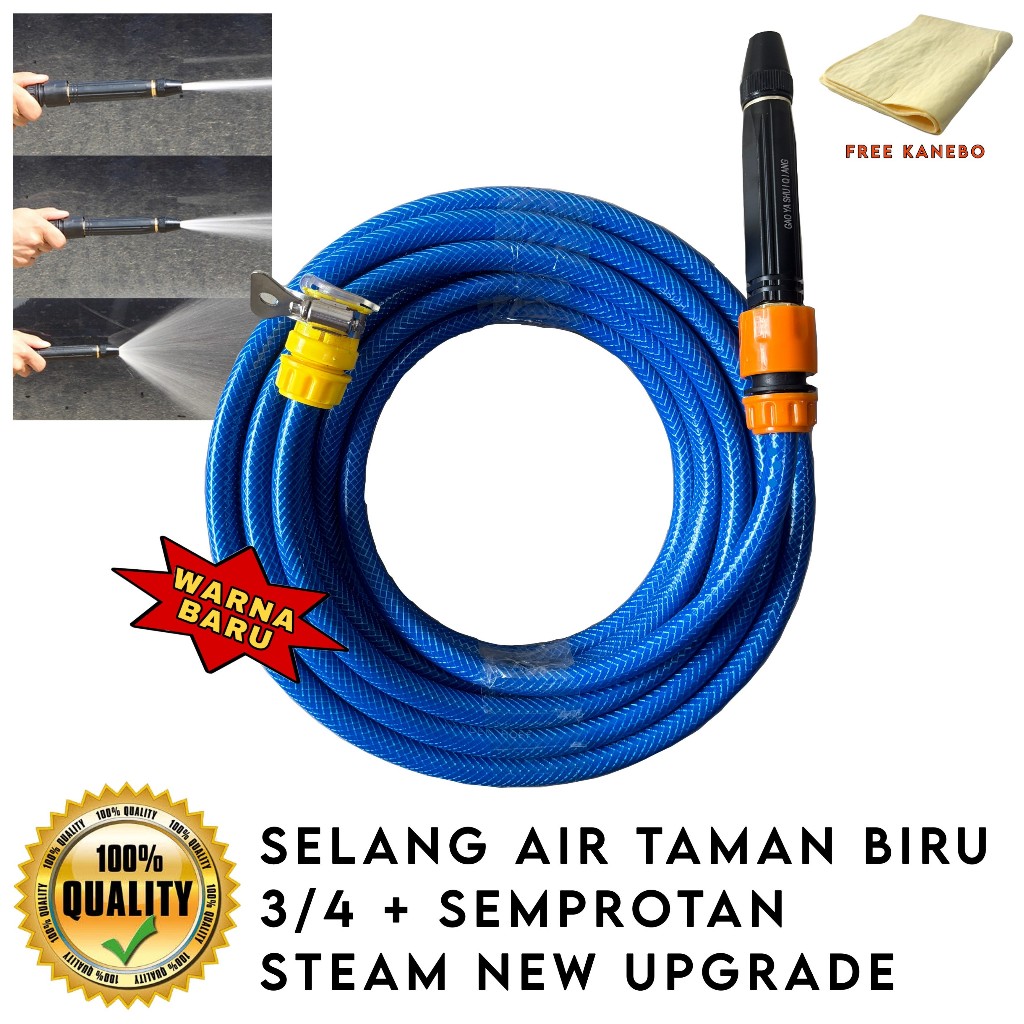 Jual SELANG AIR TAMAN BIRU BENANG 3/4 + SEMPROTAN STEAM NEW UPGRADE SET ...