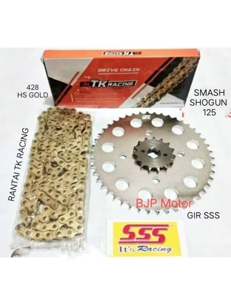 Jual Gear set SSS 428 SMASH SHOGUN 125 rantai TK RACING 428 HS 110L ...