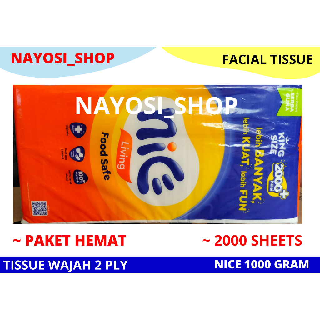 Jual Tissue Nice Kiloan 1000 Gram Facial Tissue 2 ply/ Tisu wajah 1 ...