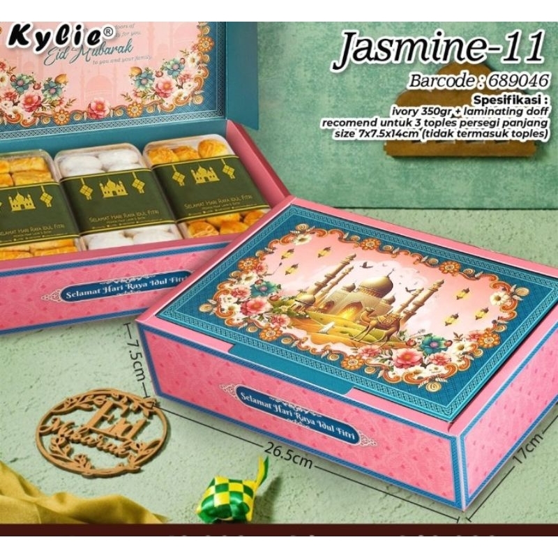 Jual Box Lebaran 3 toples 350gr persegi Panjang Box Lebaran Kue Kering ...