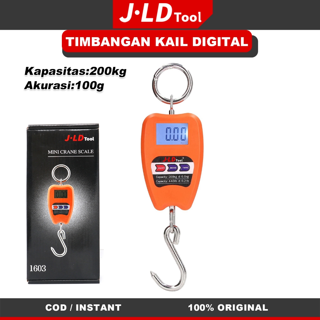 Jual JLD Timbangan Kail Timbangan Gantung Digital 200Kg Mini Crane Scale timbangan kain bayi ...