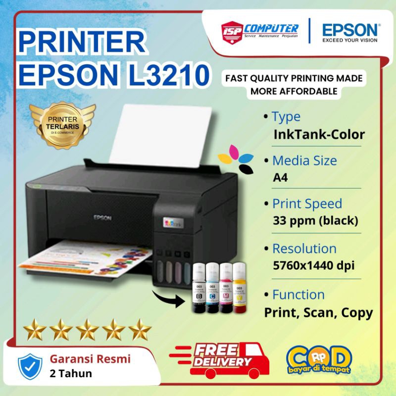 Jual Printer Epson L3210 Eco Tank A4 Print, Scan, Copy - Paper, Tinta ...