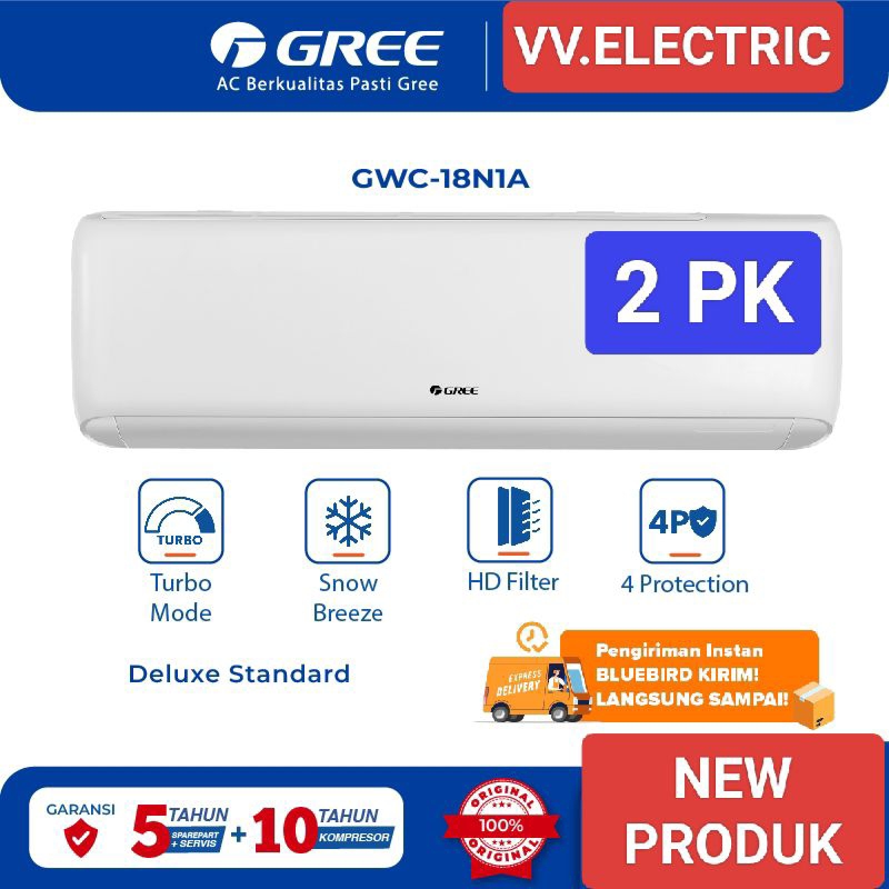 Jual AC GREE 2 PK Duluxe Standard GWC-18N1A Max Cooling | Shopee Indonesia