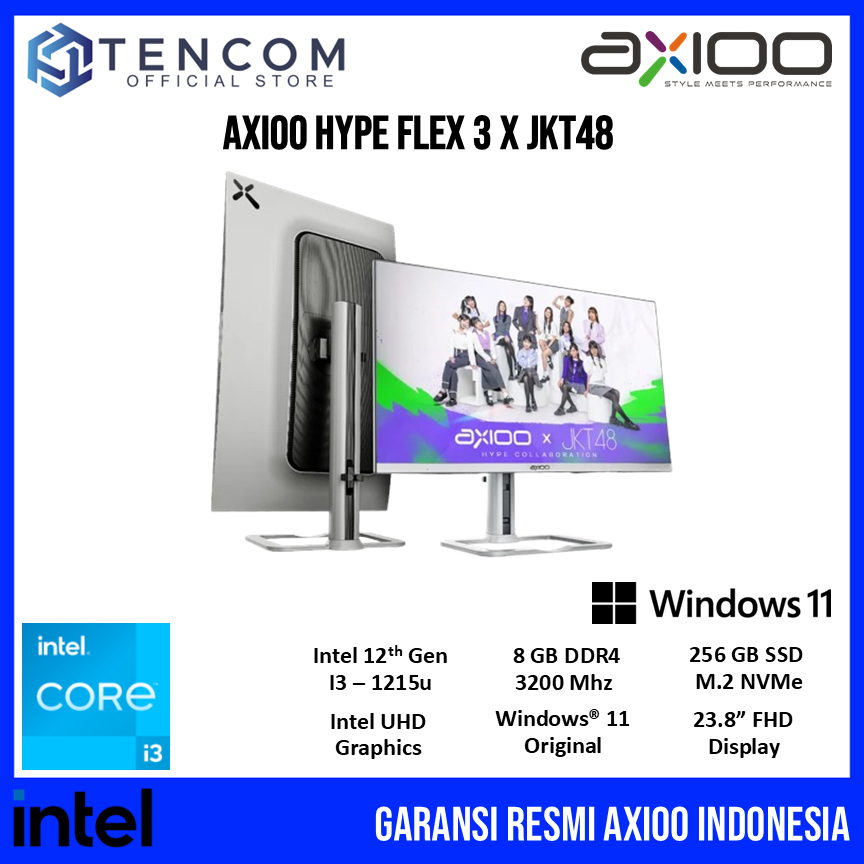 Jual AXIOO AIO HYPE FLEX 3 I3 1215U 8GB 256GB SSD W11+OFFICE PERMANENT 23.8"FHD IPS | Shopee ...