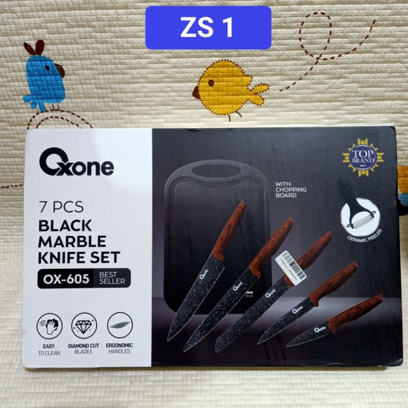 Jual Pisau Dapur Set LOCKNLOCK Original 6 Pcs / Kitchen Knife Set Oxone Original OX-605 Black ...