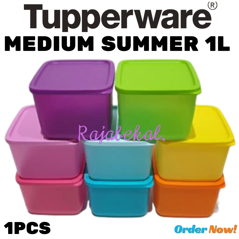 Jual PROMO Tupperware Medium Summer Fresh Medium Tropical Medium Square ...