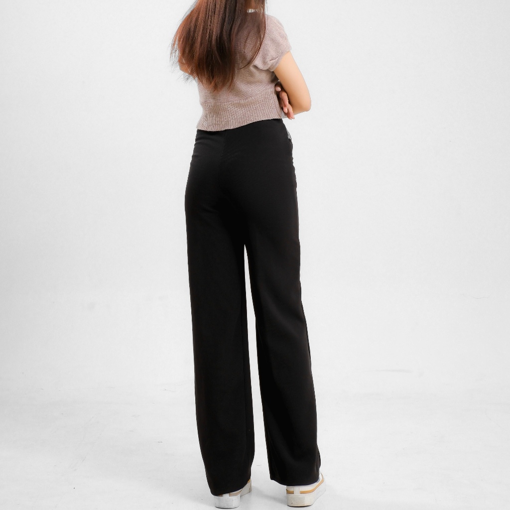 Jual CELANA KULOT LOOSE WANITA ORO PANTS PINGGANG HIGHWAIST BAHAN KNIT ...