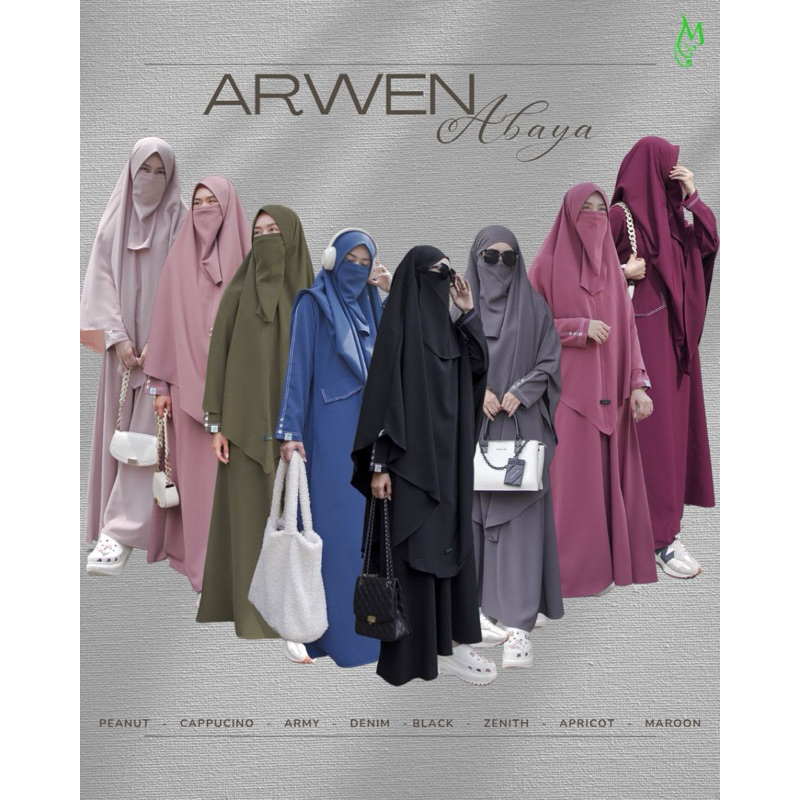 Jual Arwen Abaya Set by Mumtaz Hijab bahan Sabrina anti UV | Shopee Indonesia