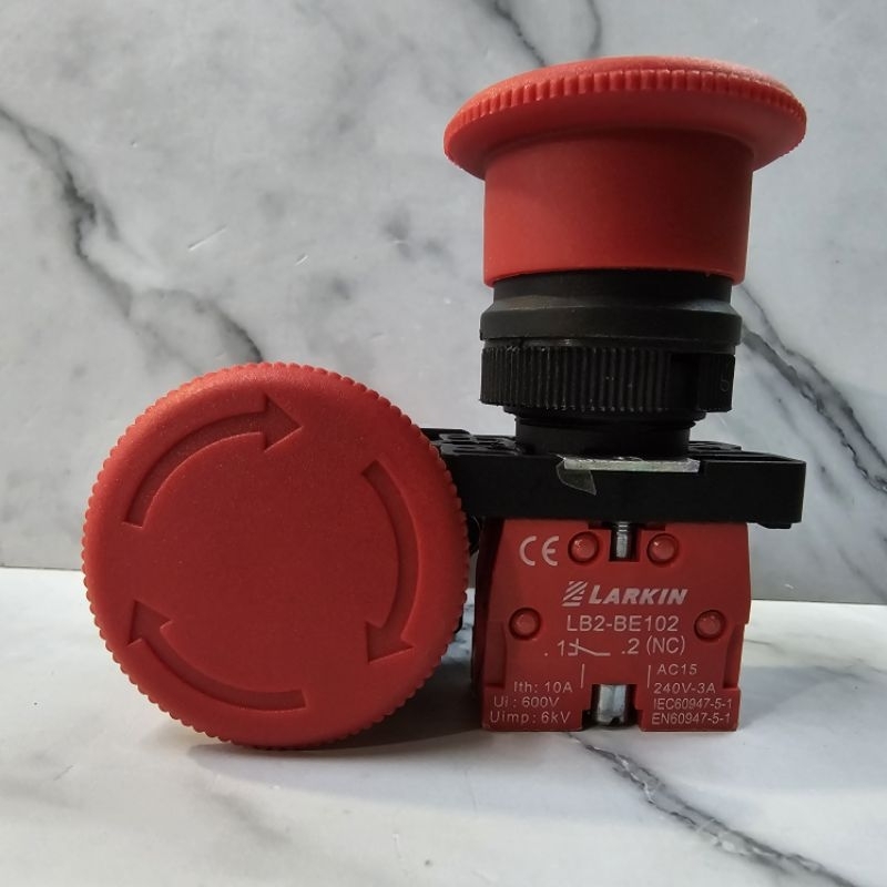 Jual EMERGENCY STOP LB2-ES542 PUSH LOCK LARKIN 1NC LB2-BE102 | Shopee ...