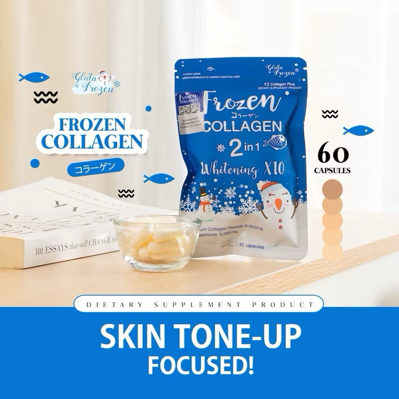 Jual Frozen Collagen New Pack With Sticker Barcode Original 60 kapsul ...