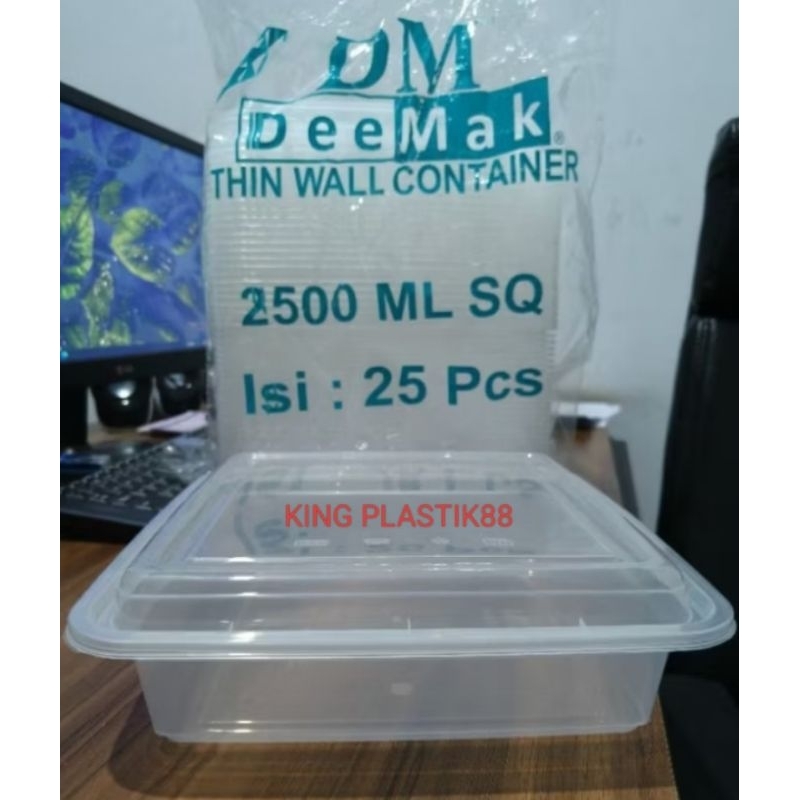 Jual isi 25pcs THINWALL 2500ML SQ/ thinwall box kotak besar makanan ...