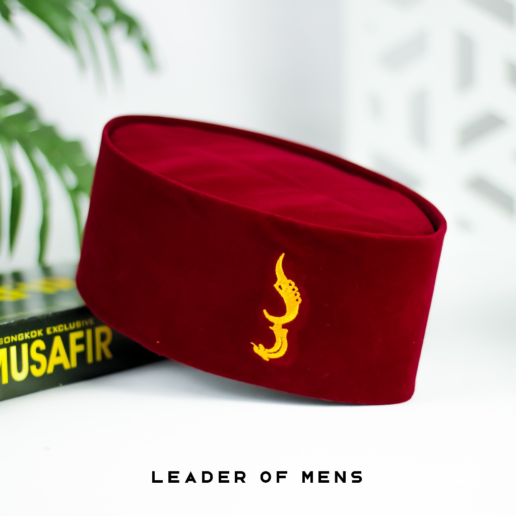 Jual Peci Songkok Kopiah Merah maroon Kujang Kopyah Merah Logo Kujang ...