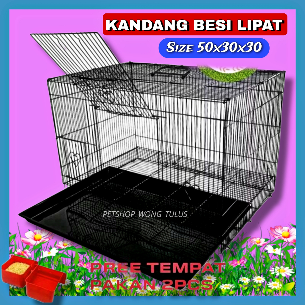 Jual PSWT- Kandang Besi Lipat 50x30x30 Kandang Kucing Kandang Kelinci ...