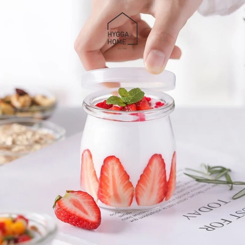 Jual Hygga Home PURIN Pudding Glass Bottle With LID Toples Kaca dengan ...