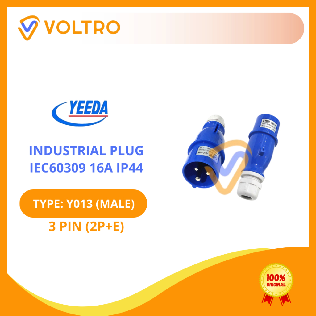 Jual Industrial Plug 16A 3 Pin 2P+E 1 Phase Merk YEEDA | Shopee Indonesia