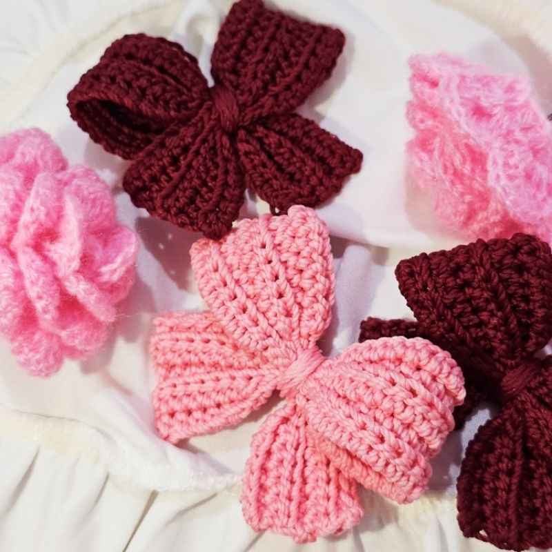 Jual HANDMADE JEPIT RAMBUT PITA KOREA | JEPIT PITA | CROCHET BOW ...
