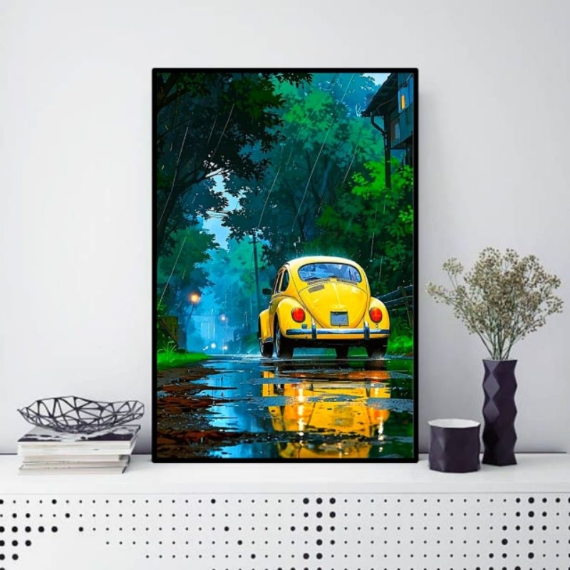 Jual lukisan abstrak digital printing kanvas print dekorasi rumah ...