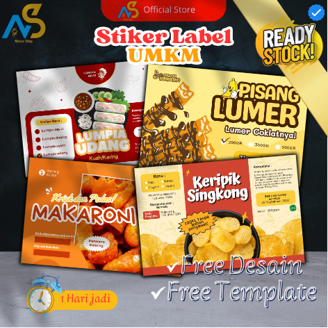 Jual NS - DESIGN [PER PCS] Stiker UMKM - Stiker label UMKM - Stiker ...