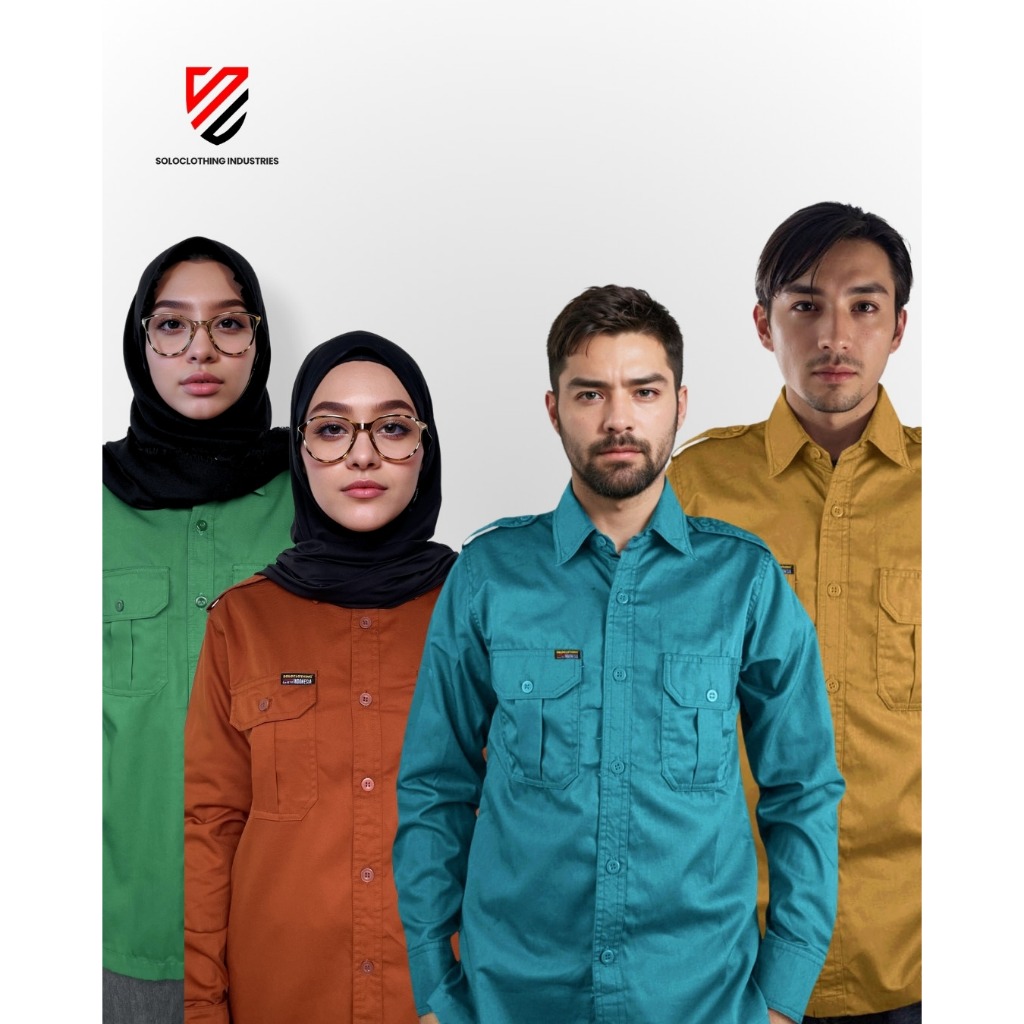 Jual Baju Polos Panjang Pria/ Wanita Warna Hijau Fuji, Merah Bata, Biru ...