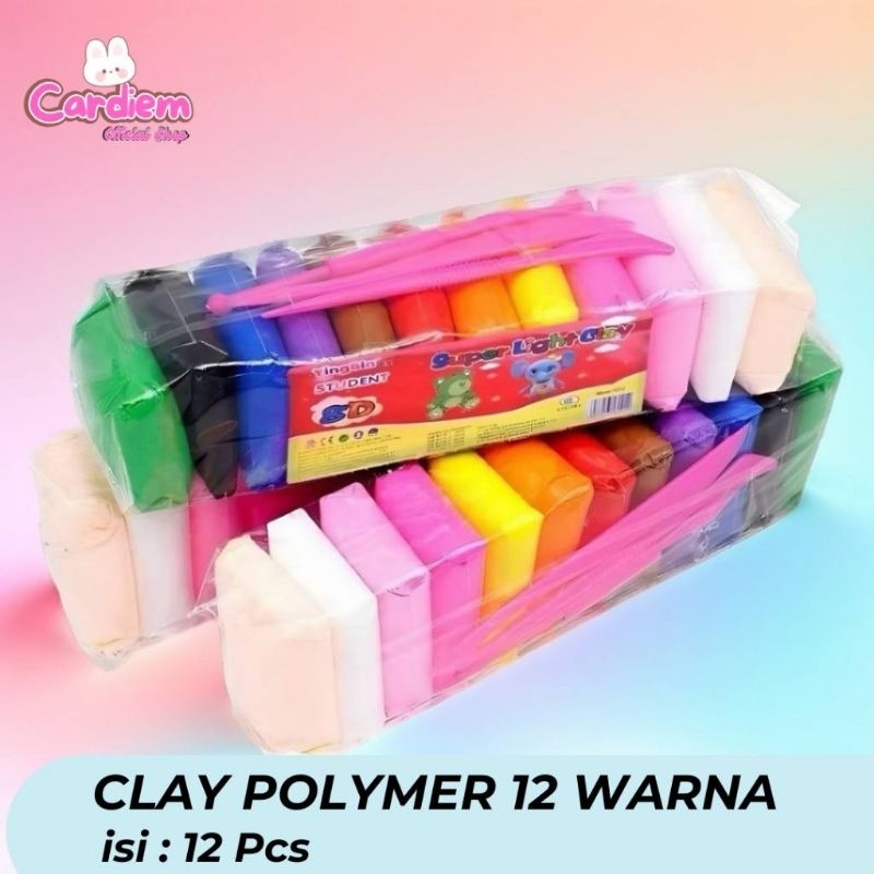 Jual 12pcs CLAY MAINAN ANAK WARNA LENGKAP SLIME CLAY MAINAN LILIN MALAM ...