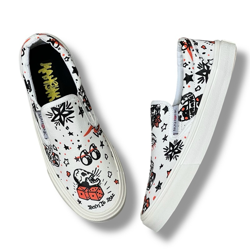 Jual SEPATU MAHONK - Slip On Motif Bunot X Tatto Slip on Bahan Kanvas ...