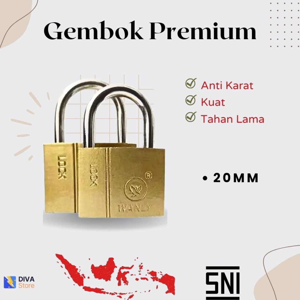 Jual Gembok Kuning Kuat Besi Baja Pintu Pagar Anti Karat Murah Tahan ...