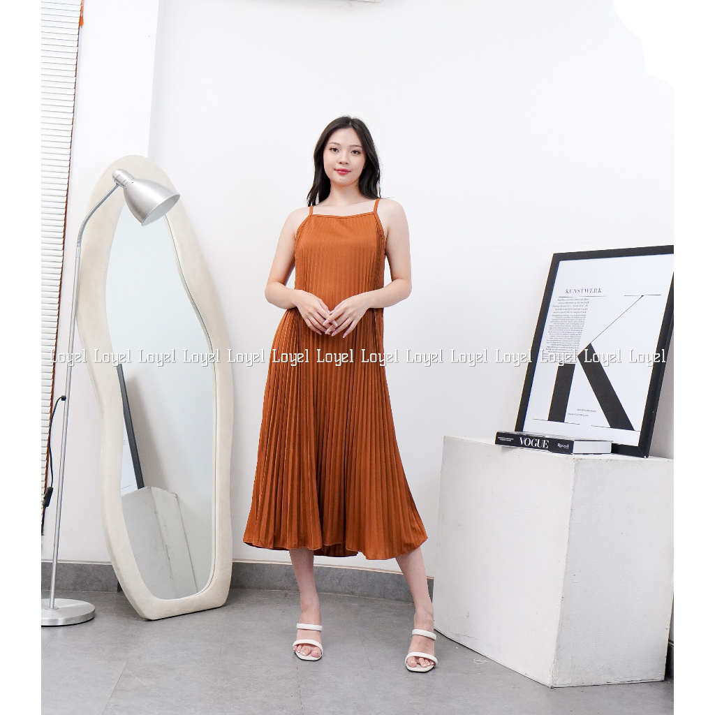 Jual Inner Dress Midi Tali Plisket Mayung / Dress A-Line / Dress ...