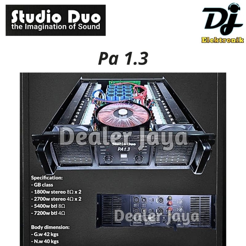 Jual Power Amplifier Studio Duo PA 1.3 / PA1.3 - 2 channel (StudioDuo) | Shopee Indonesia