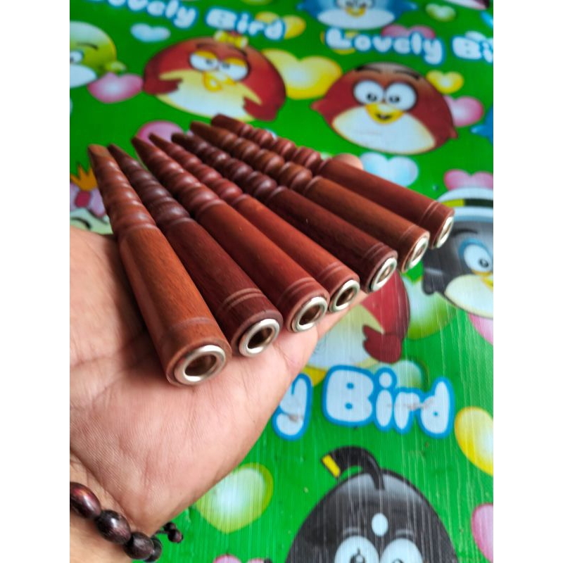 Jual sedotan once pipa rokok kayu stigi motif lurus ukuran 12cm ...