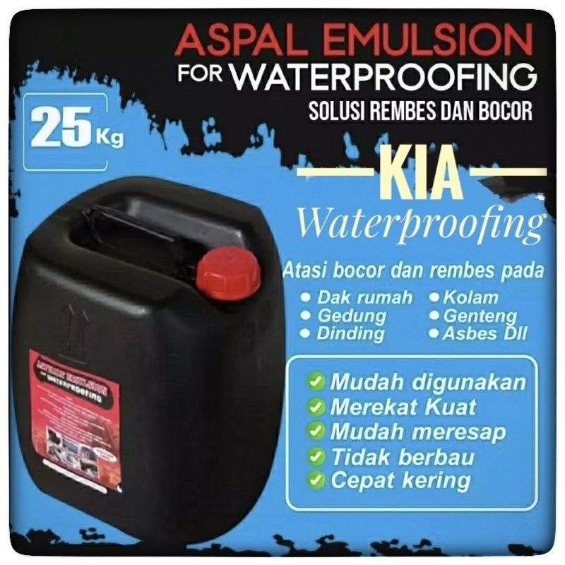 Jual Aspal Cair Atasi kebocoran Asphalt Emulsion 25 Kg. Hitam. HARGA ...