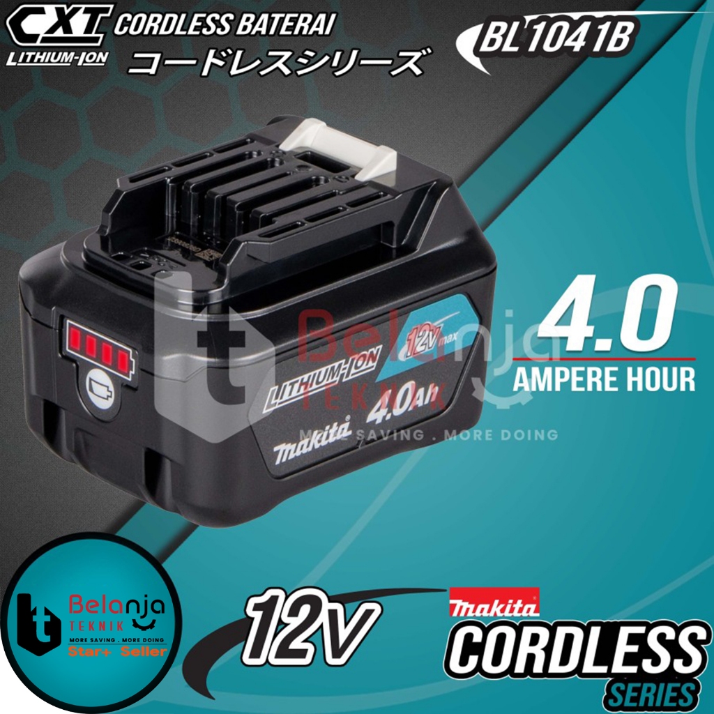 Jual Makita Baterai 12V Max 4 Ah BL1041B Battery Lithium Ion BL 1041 B ...