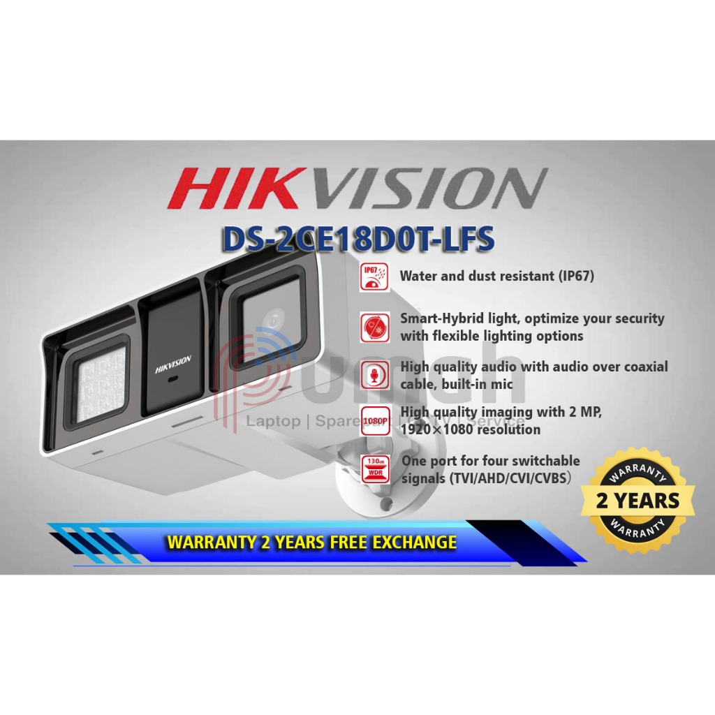 Jual CCTV CAMERA HIKVISION DS-2CE18D0T-LFS 2MP Smart Hybrid Light Audio Fixed Bullet | Shopee ...