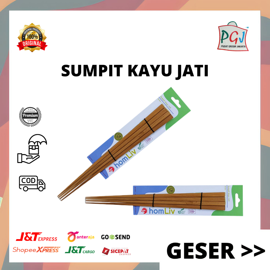 Jual PGJ - Sumpit Kayu Jati / Set Sumpit Jepang Anti Jamur / Sumpit ...