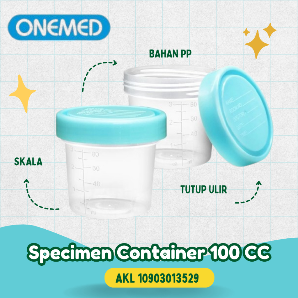 Jual Onemed - Specimen Container 100ml / Pot Plastik 100 cc (Non Steril ...