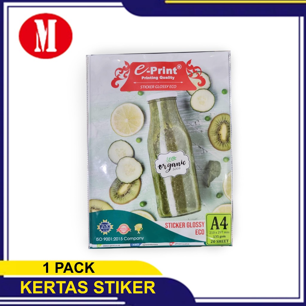 Jual Kertas Stiker Glossy Eco A4 E-Print Kertas sticker glossy eco A4 ...